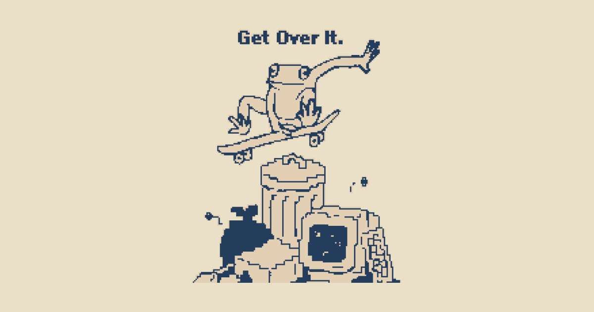 Get Over It. 1bit Pixel Art - Kick Flip - T-Shirt | TeePublic