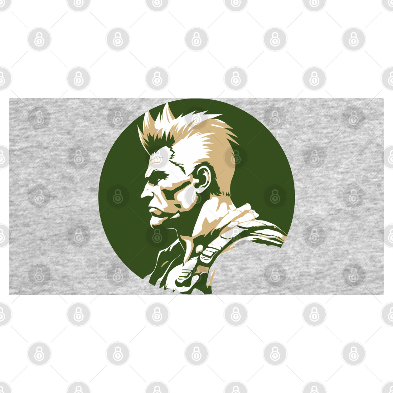 Guile from Street Fighter - Circular Design - Street Fighter - T-Shirt ...