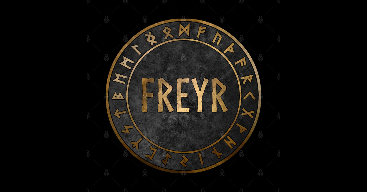 Freyr Norse God with Viking Runes - Freyr - Magnet | TeePublic