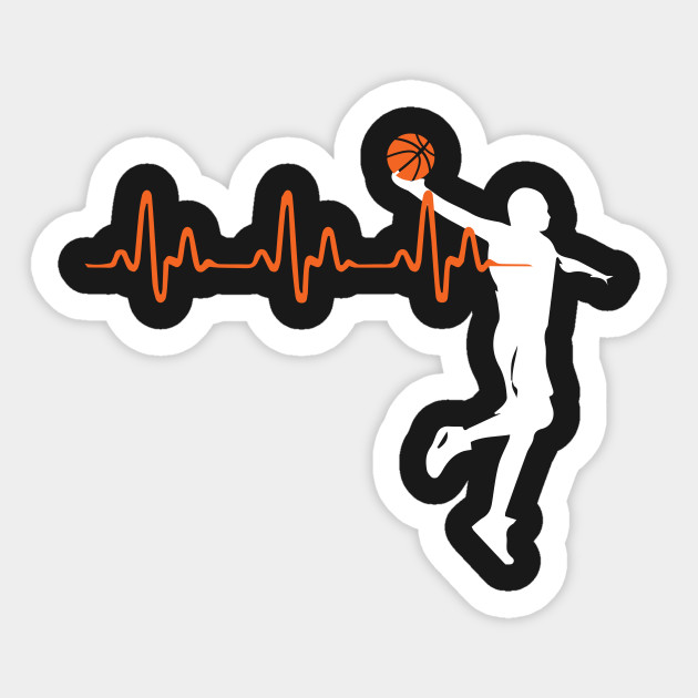 Basketball Heartbeat - Basketball - Sticker | TeePublic