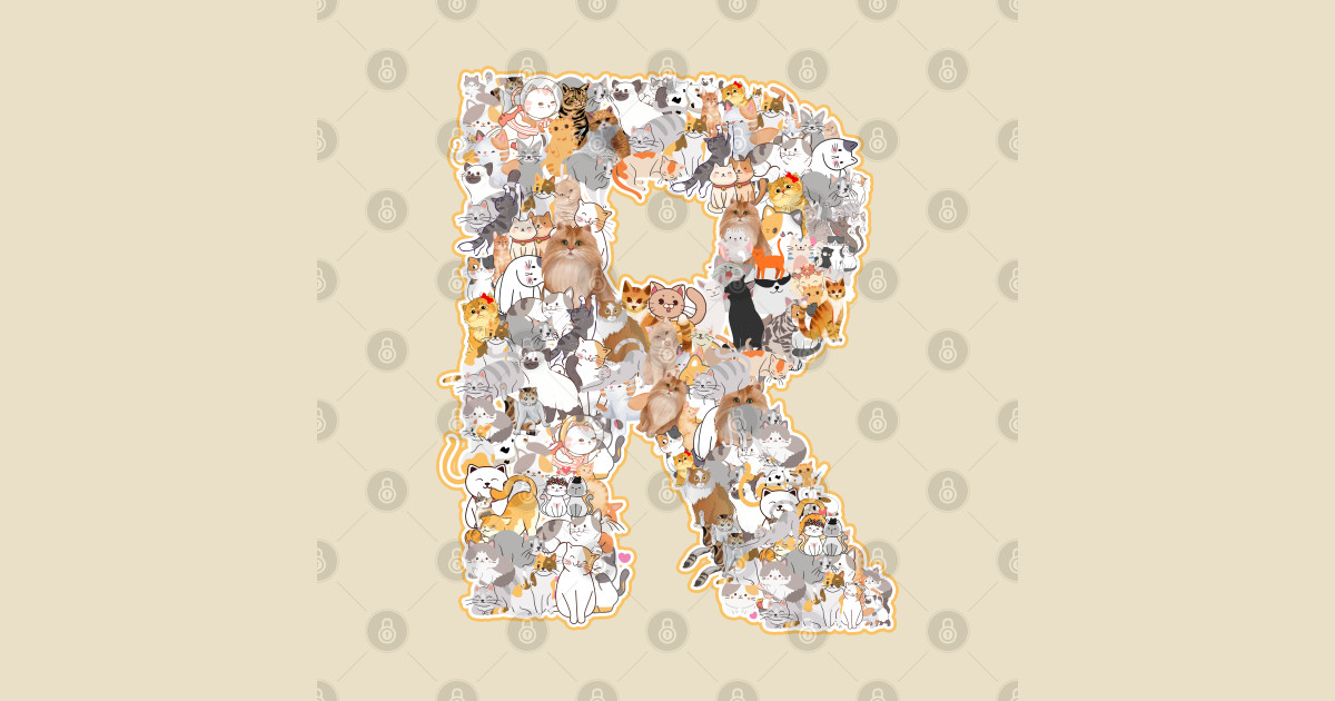 cat letter R(the cat forms the letter R) - Cat - T-Shirt | TeePublic