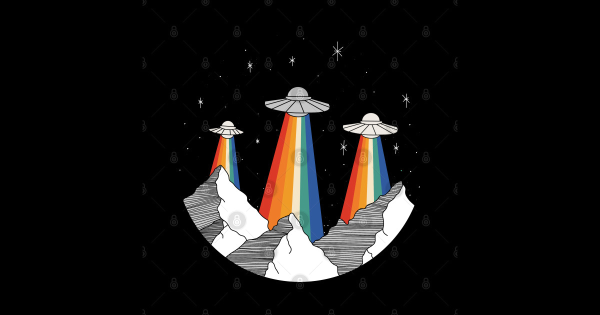 Rainbow Spaceship - Rainbow - Posters and Art Prints | TeePublic