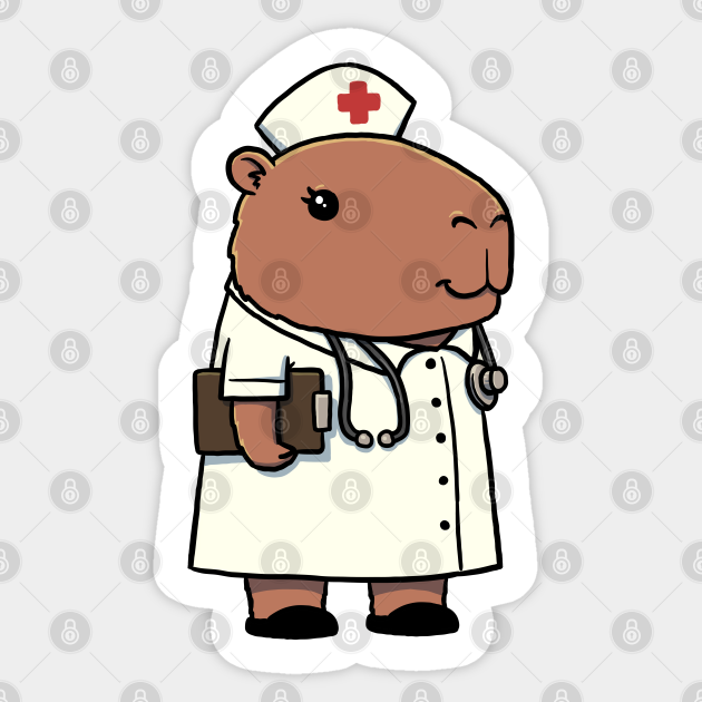 Capybara Nurse Traditional - Capybara - Sticker | TeePublic