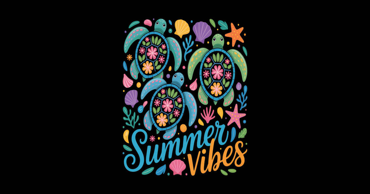 Sea Turtle Preppy Summer Vibes - Sea Turtle Preppy Summer Vibes ...