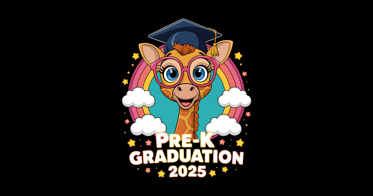 Pre-K Grad Graduation 2025 Celebrate Cute Giraffe Team - Pre K Grad ...