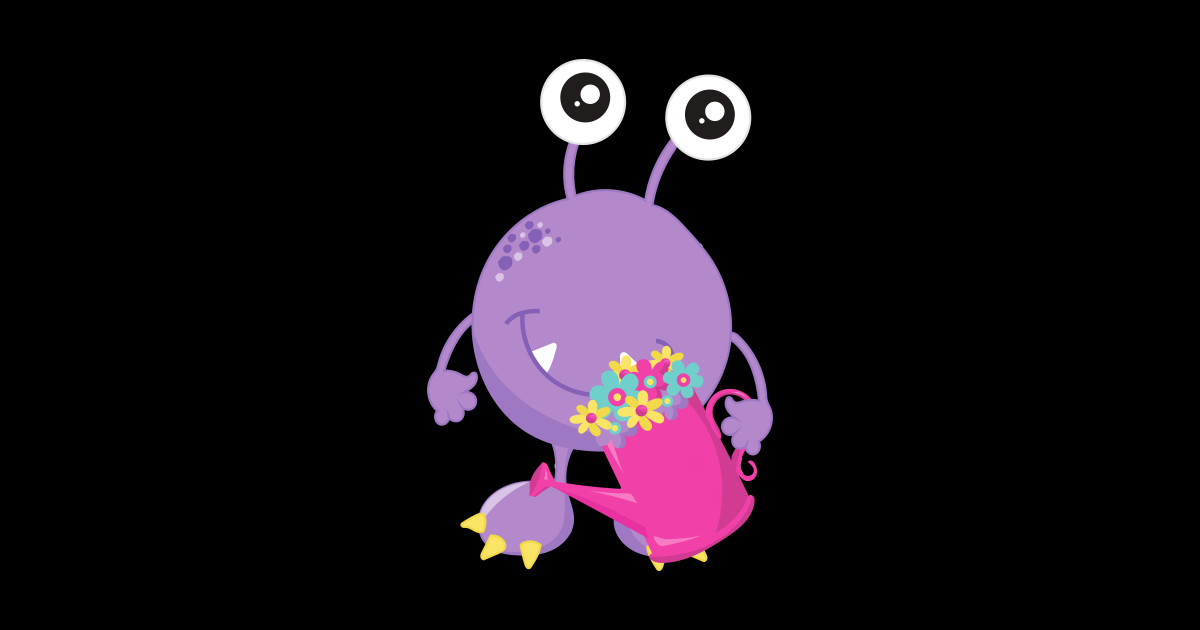Spring Monster, Colorful Flowers, Purple Monster - Cute Monster ...