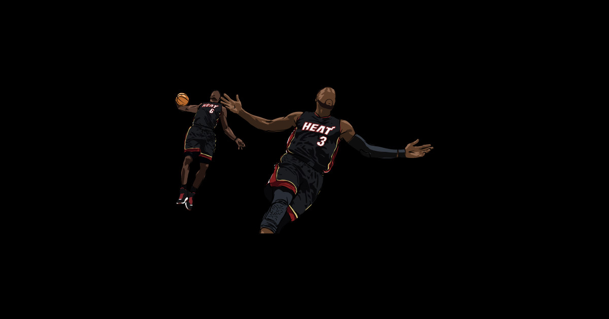 Dwyane Wade and LeBron James Iconic Miami Sketch - Nba - Magnet | TeePublic