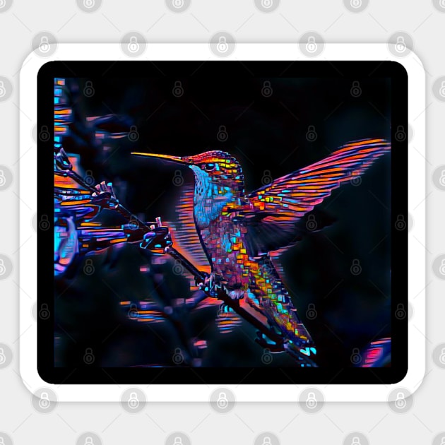Hummingbird Pixel Art Style - Hummingbird - Sticker | TeePublic