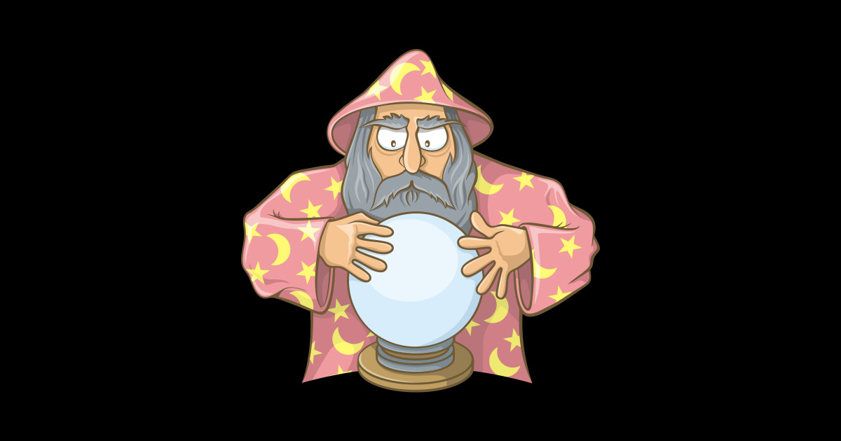 Wizard in Pink Cape with Magic Ball - Wizard - Sticker | TeePublic