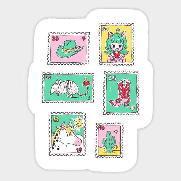 Western post stamps - Stamps - Sticker | TeePublic