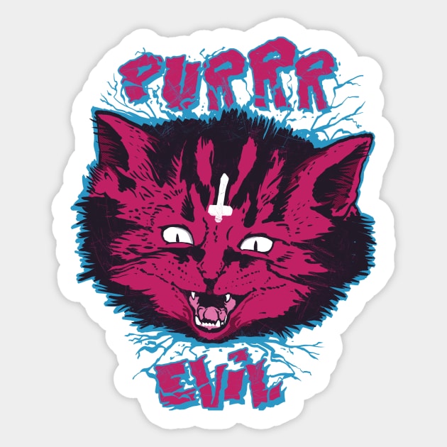 Purrr Evil - Cat Purr Evil Cool Pets Kitten - Sticker | TeePublic