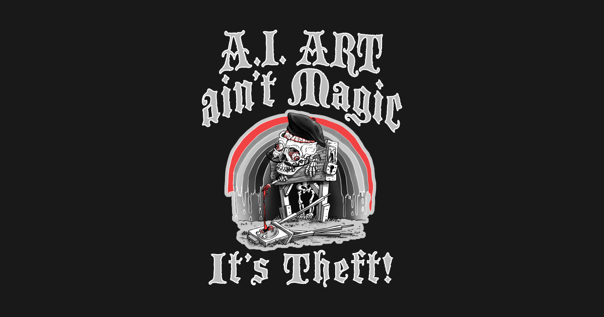 A.I. Art Ain't Magic It's Theft - Ai Art - T-Shirt | TeePublic