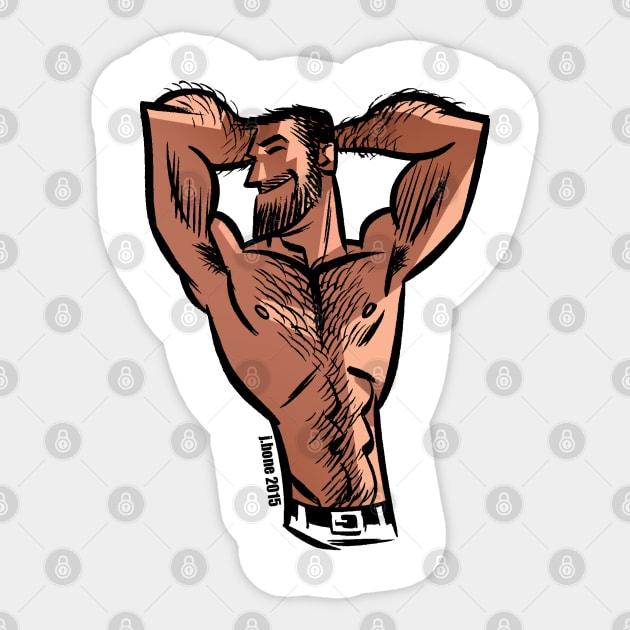 Pin-up Man - Beefcake - Sticker | TeePublic