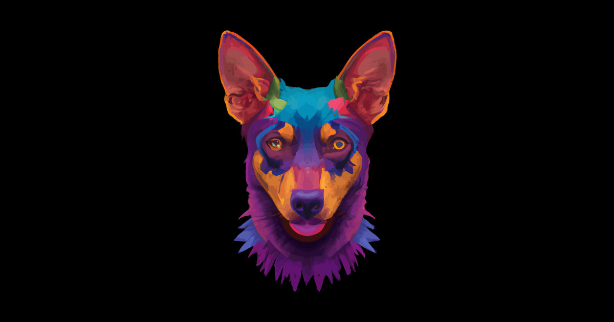 Cool Australian Kelpie Dog Illustration - Australian Kelpie - Posters and Art Prints | TeePublic