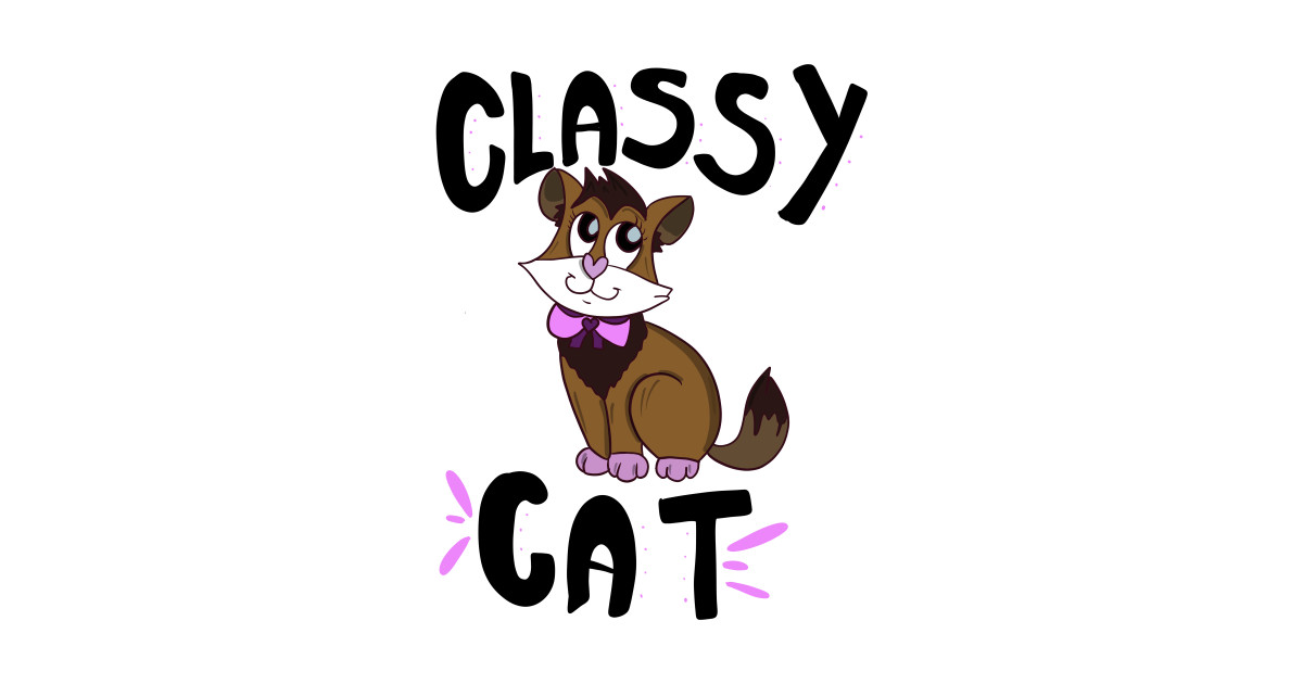 Classy cat Cute Cartoon Cat T-shirt - Cat - T-Shirt | TeePublic