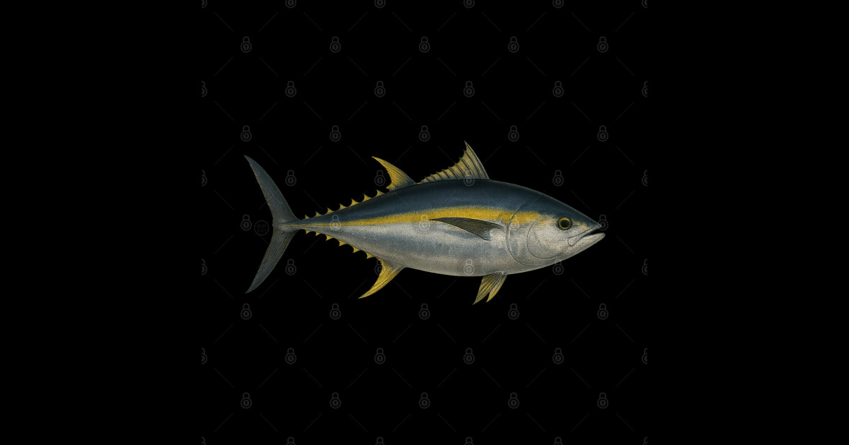 Tuna Fish - Yellowfin Tuna - Vintage Japanese Inspired Art - Tuna ...