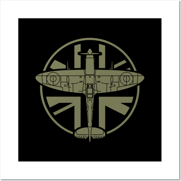 RAF Spitfire WW2 Fighter Plane Union Jack Flag - Spitfire - Posters and ...