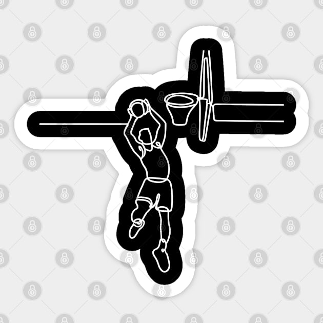 slam dunk line art - Line Art - Sticker | TeePublic