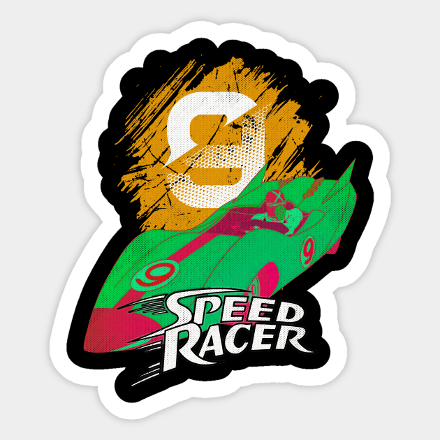 Graphic Mach Cartoon Character - Racer - Sticker | TeePublic