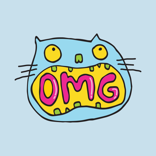 Funny shocked OMG cat - Cat - T-Shirt | TeePublic