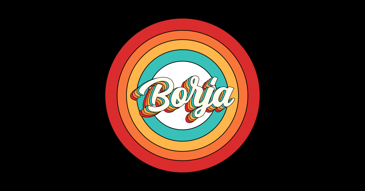 Borja Name Shirt Vintage Borja Circle - Borja Gift - Sticker | TeePublic