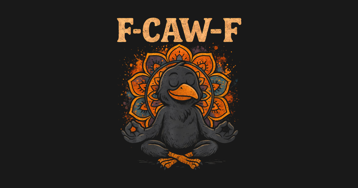 Zen Crow F Caw F Raven Fcawf Meditation Yoga Fawk Off - Funny Zen Crow ...