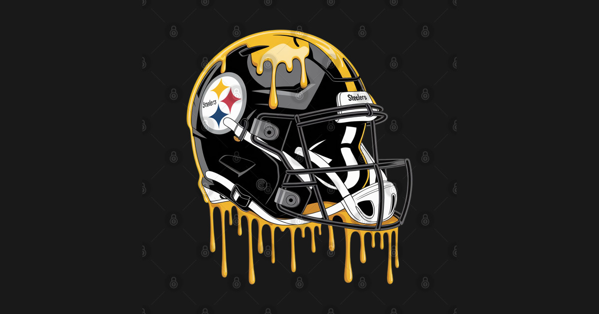 Football Helmet Black and Gold Ice Cream Drip Boys Kids - Football ...
