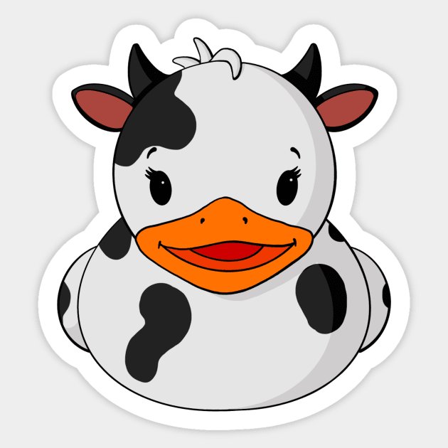 Holstein Cow Rubber Duck - Rubber Duckie - Sticker | TeePublic