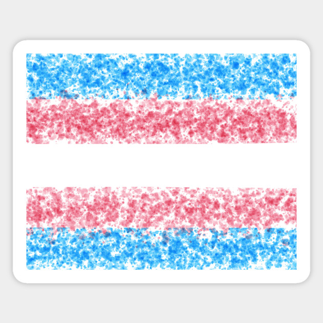 Trans Flag Painted Design - Trans Flag - Sticker | TeePublic