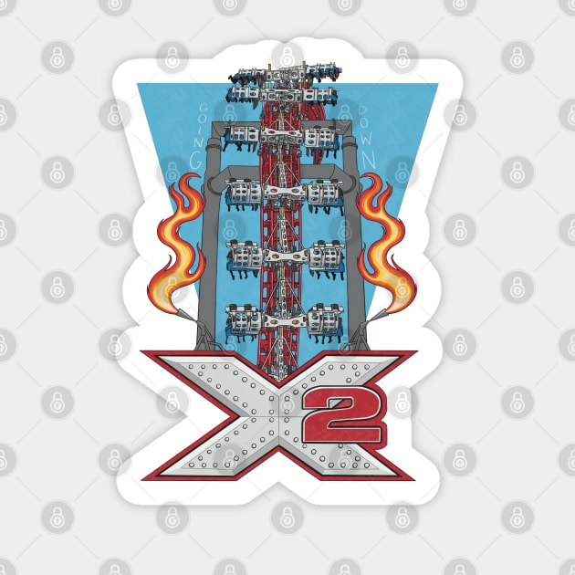 X2 Roller Coaster - Roller Coaster - Sticker | TeePublic