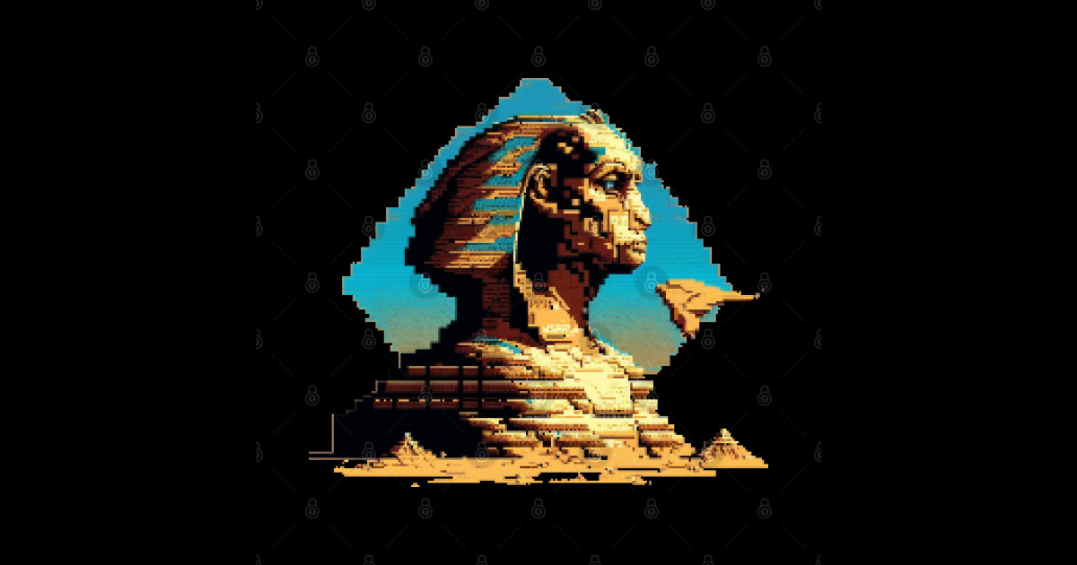 The Great Sphinx Pixel Art - The Great Sphinx - Sticker | TeePublic