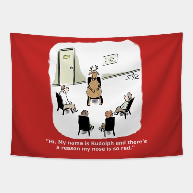 Funny Rudolph the Red Nosed Reindeer cartoon - Rudolph - Tapestry ...