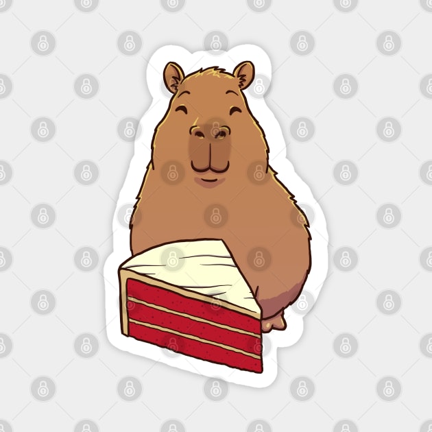 Capybara Red Velvet Cake Slice - Capybara Art - Magnet | TeePublic