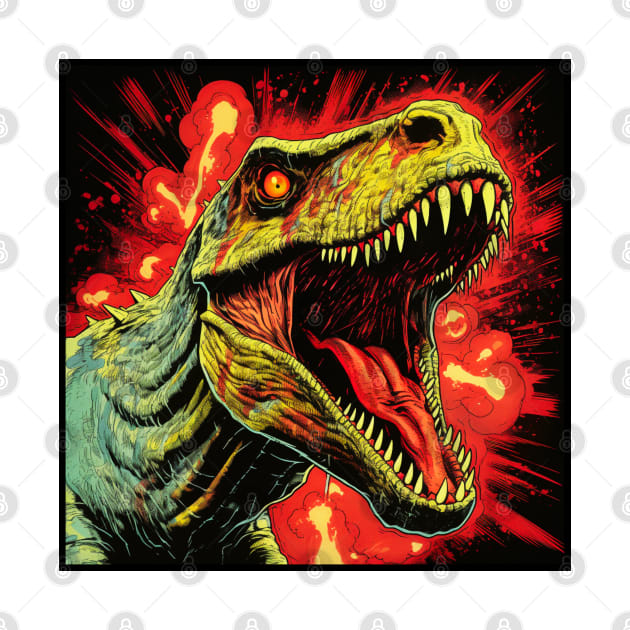 Tyrannosaurus Rex in Vintage & Retro Comics Cartoon - Dinosaur Art - T ...