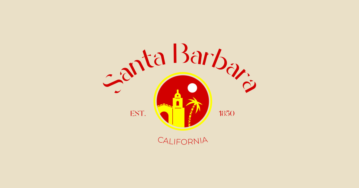 Santa Barbara City California Print - Santa Barbara - T-Shirt | TeePublic