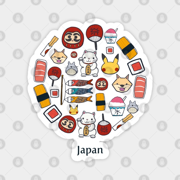 Japanese Culture icons cute pattern design - Japanese Culture Art ...