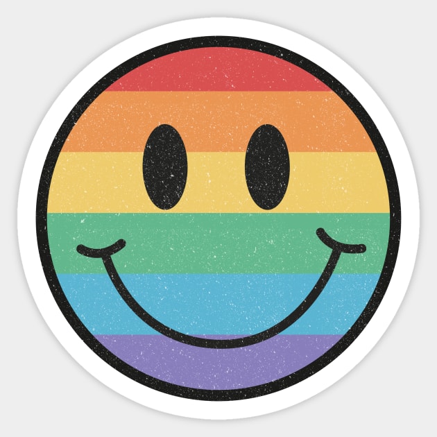 LGBTQIA Smiley Face - Gay - Sticker | TeePublic
