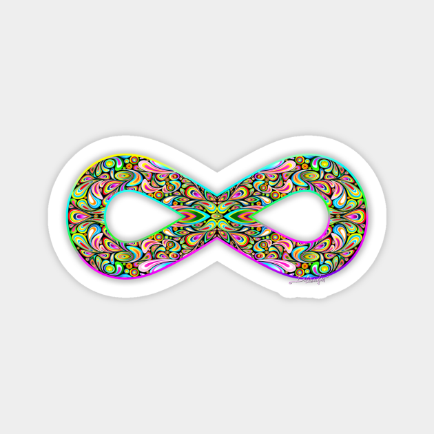 Infinity Psychedelic Symbol - Neon - Magnet | TeePublic