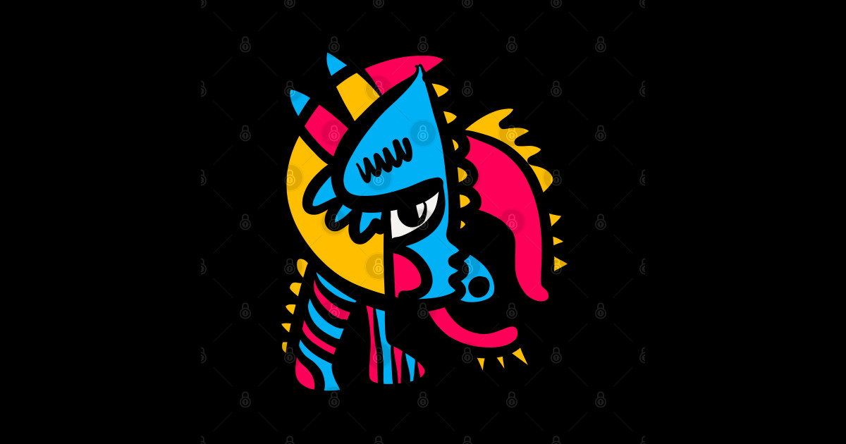 Aztec Pop Art Graffiti Creature - Aztec Design - Sticker | TeePublic