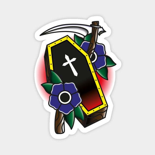 Coffin old school style - Reaper - Magnet | TeePublic