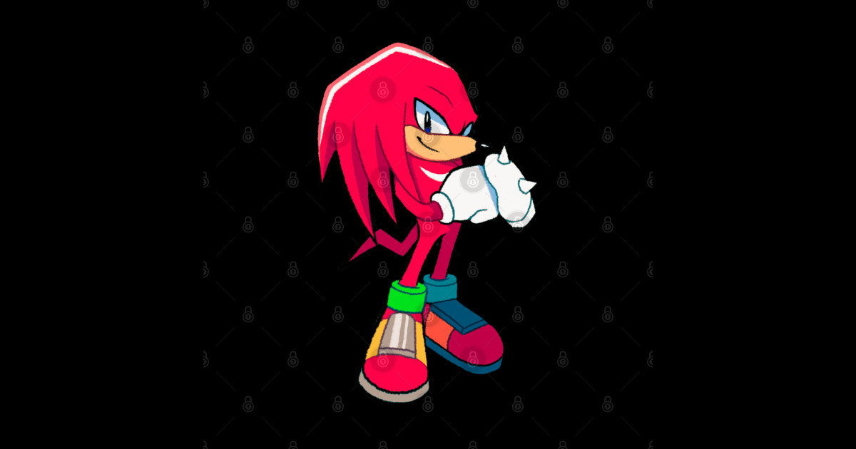 Knuckles the Echidna stance - Knuckles The Echidna - Sticker | TeePublic