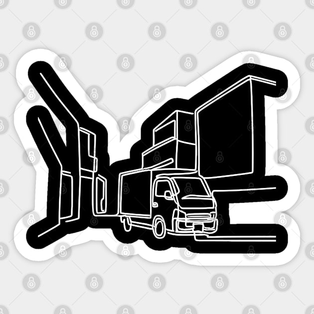 Kei Truck Line Art - Kei Truck - Sticker | TeePublic