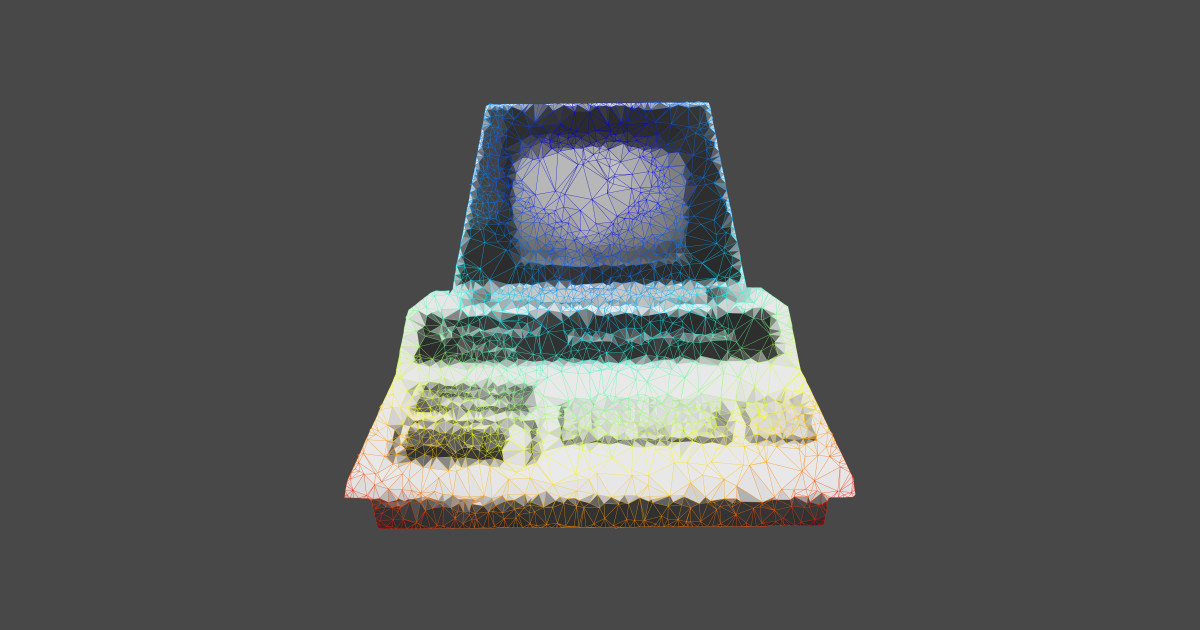 Low Poly Commodore with Gradient Colored Edges - Commodore 64 - T-Shirt ...