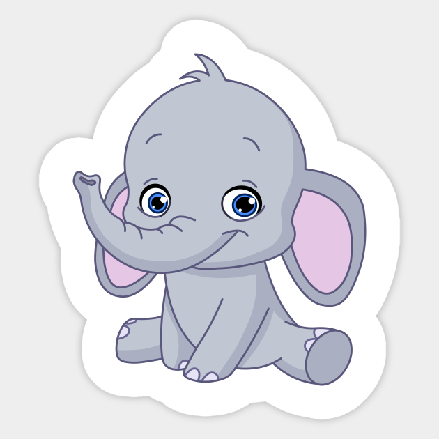 Paper Stickers, Labels & Tags Elephant sticker Cute elephant Baby ...