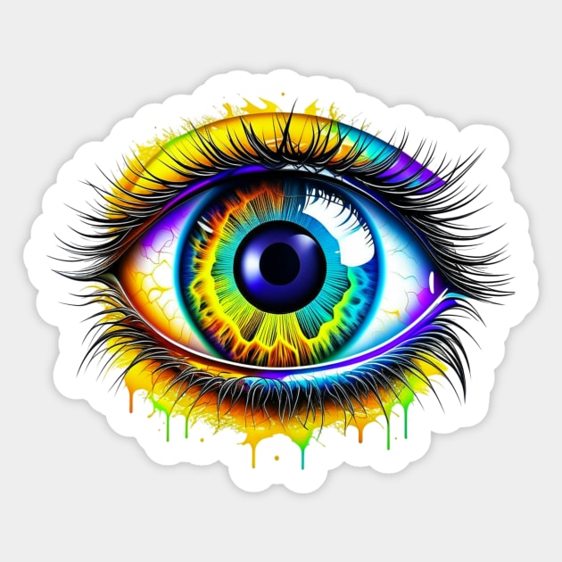 Watercolor Eye Art - Evil Eye - Sticker | TeePublic