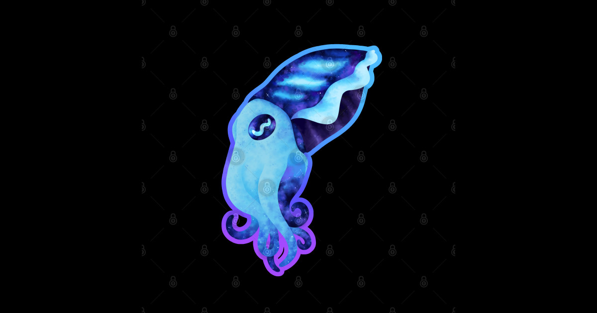 Galaxy Cuttlefish (with outline) - Cuttlefish - Sticker | TeePublic