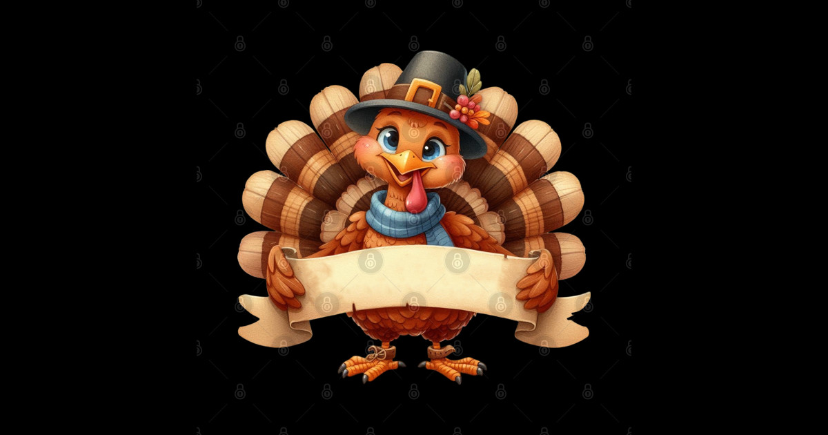 Cute Cartoon Thanksgiving Turkey - Cute Turkey - Sticker | TeePublic