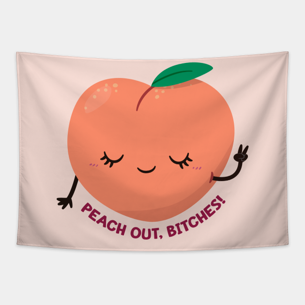 Peach Out! - Peach - Tapestry | TeePublic