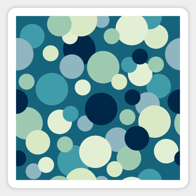 Spots and Dots Teal and Blue - Spot - Sticker | TeePublic