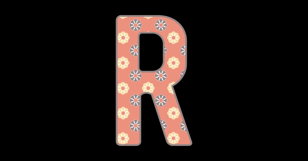 MONOGRAM LETTER R PINK FLORAL TYPOGRAPHY DESIGN - Letter R - Sticker ...